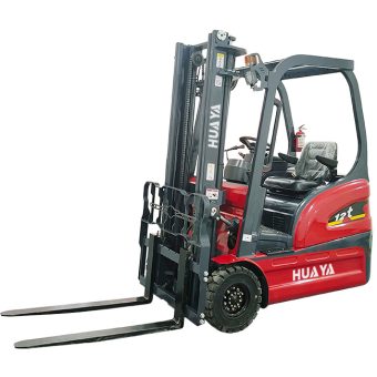 What is the turning radius of a 3-wheel electric forklift?